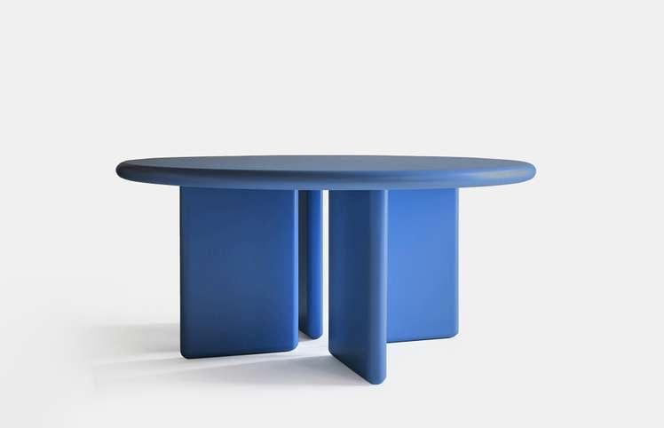 Gustaf Westman — Chunky Round Table - Cobalt Blue - 140 — undefined ...